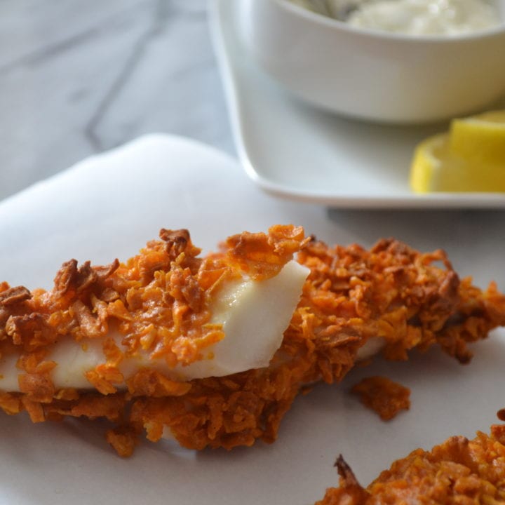 Sweet Potato Crusted Fish Sticks - Sarcastic Cooking