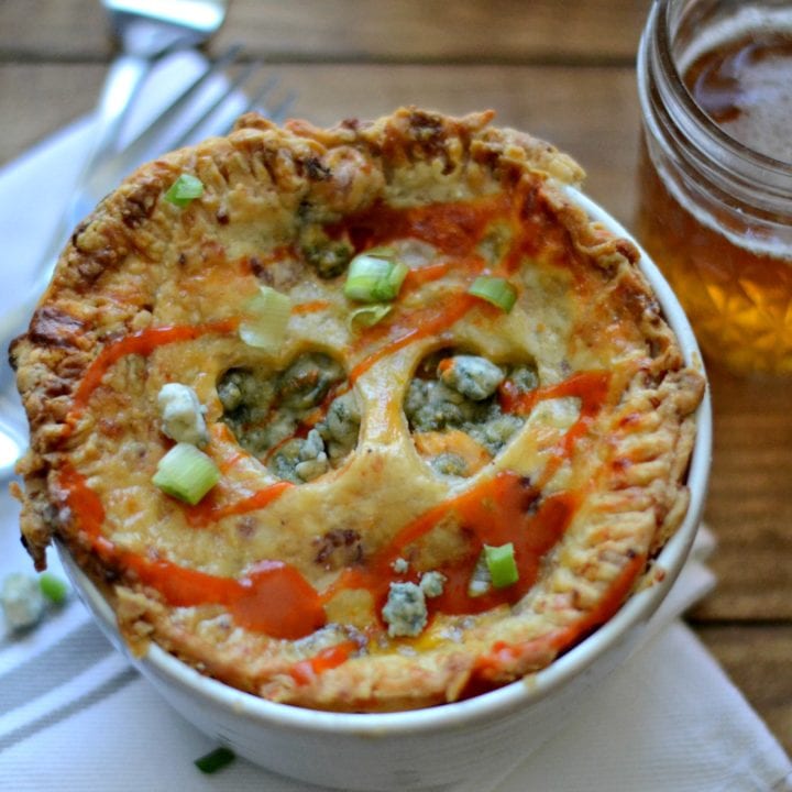 Mini Buffalo Blue Chicken Pot Pies with Bacon Cheddar Crust - Sarcastic ...