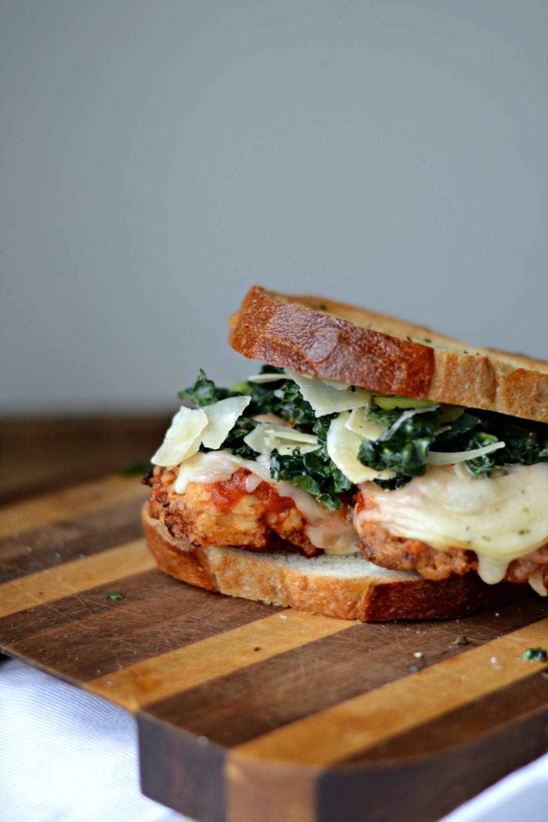 Chicken Parmesan and Kale Caesar Salad Sandwich - Sarcastic Cooking