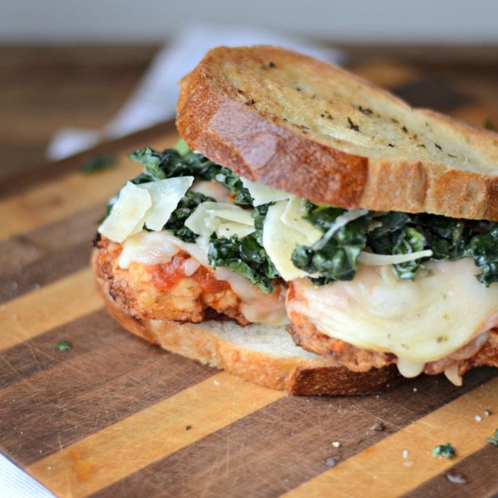 Chicken Parmesan and Kale Caesar Salad Sandwich - Sarcastic Cooking