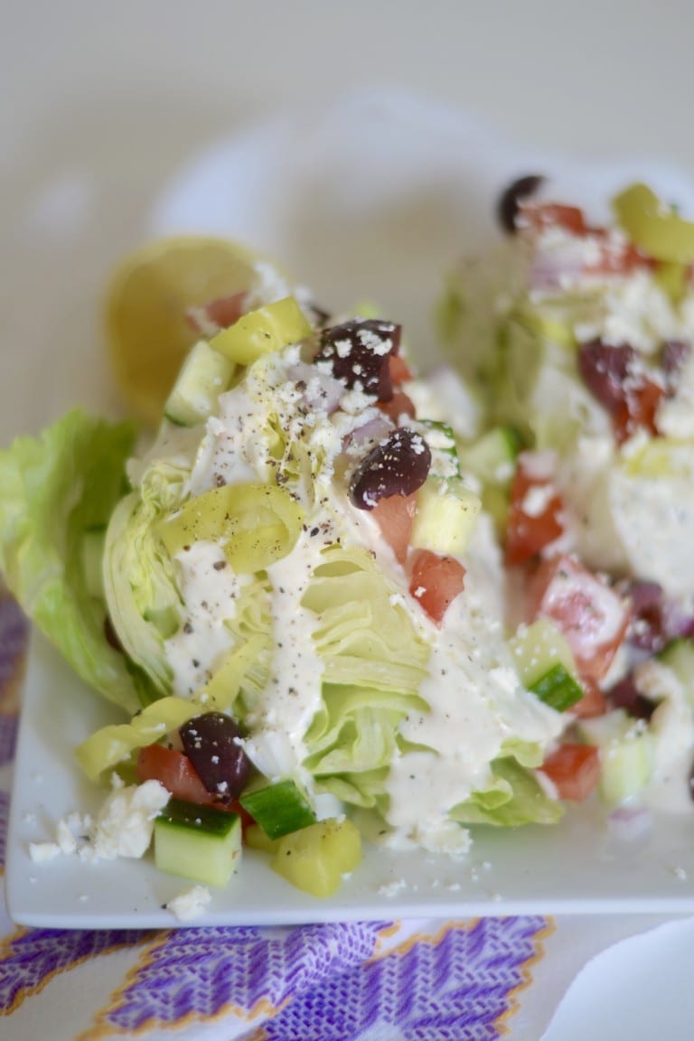 Greek Caesar Wedge Salad - Sarcastic Cooking