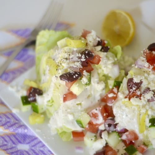 Greek Caesar Wedge Salad - Sarcastic Cooking