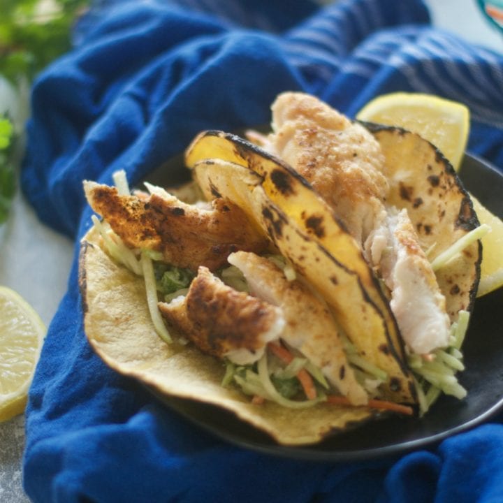 Crispy Snapper Tacos with Lemon Broccoli Slaw - Sarcastic Cooking