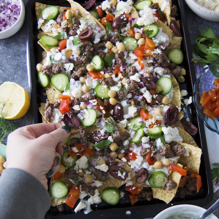 Greek Gyro Nachos - Sarcastic Cooking