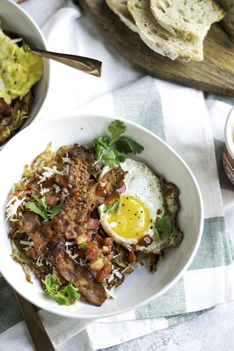 Crispy Hash Brown Breakfast Bowls - Sarcastic Cooking