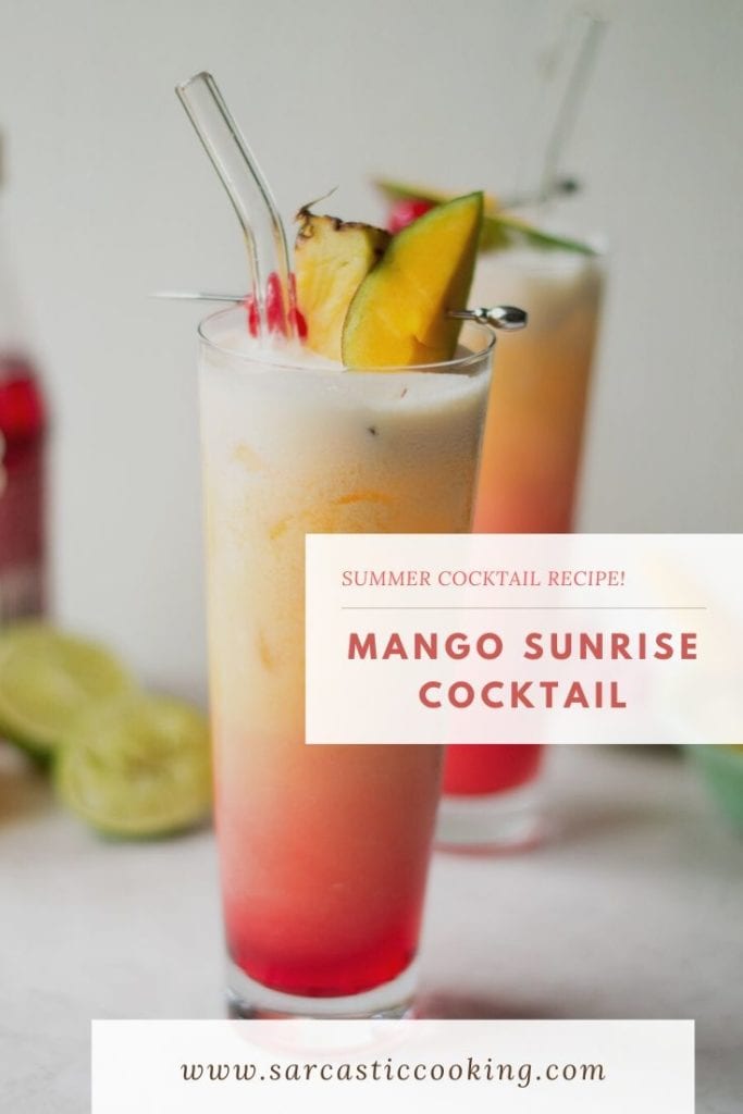 Mango Sunrise Cocktail - Sarcastic Cooking