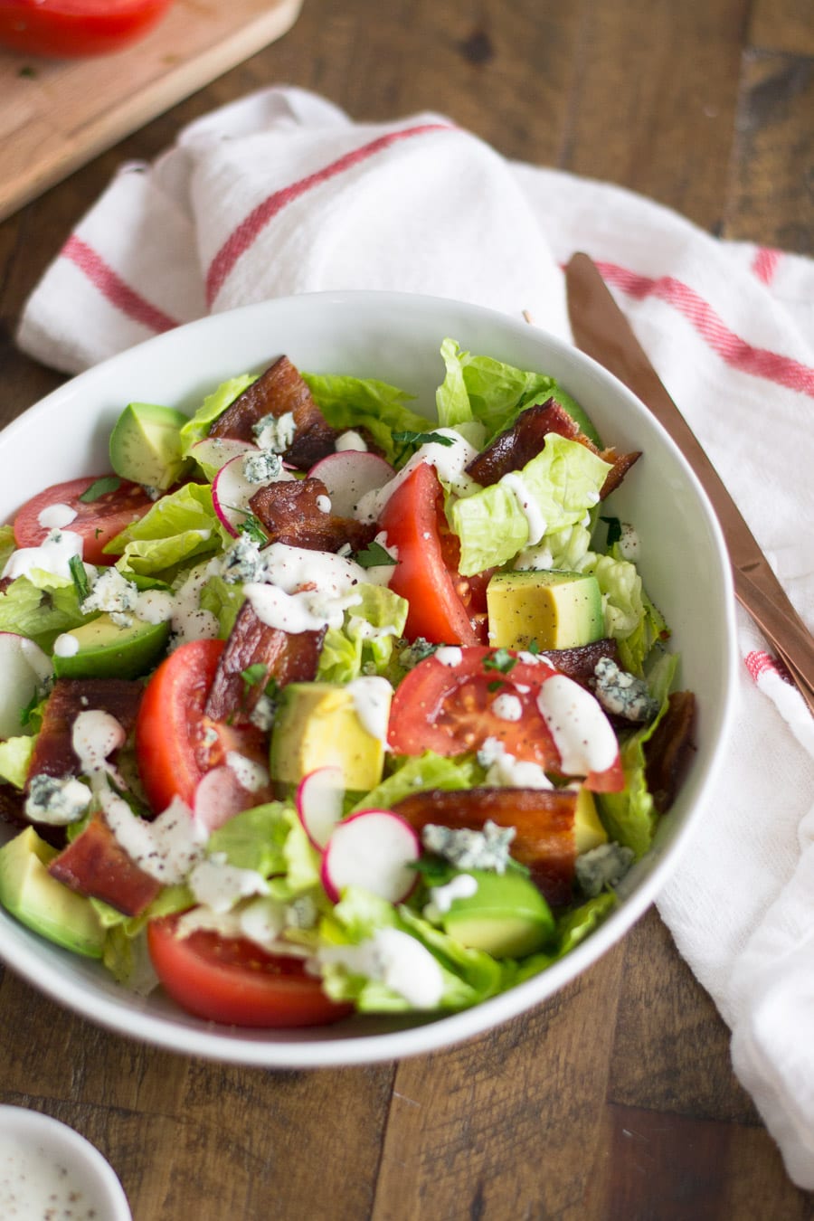 BLAT Salad with the Best Homemade Blue Cheese Dressing - Sarcastic Cooking