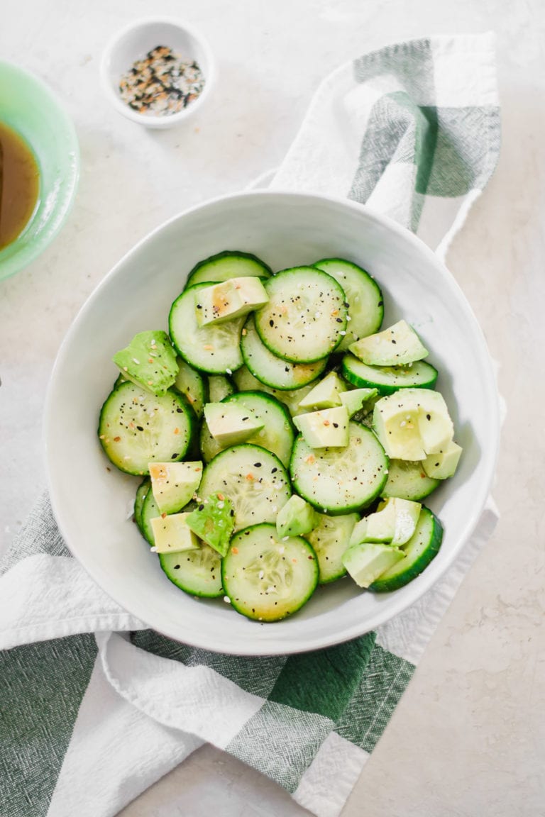 Asian Avocado and Cucumber Salad - Sarcastic Cooking