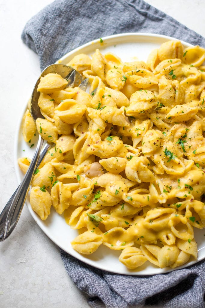 Creamy Butternut Squash and White Bean Shells - Sarcastic Cooking