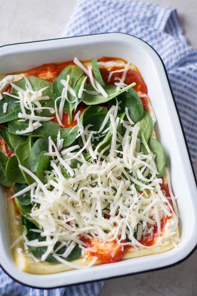 Polenta Spinach Lasagna - Sarcastic Cooking