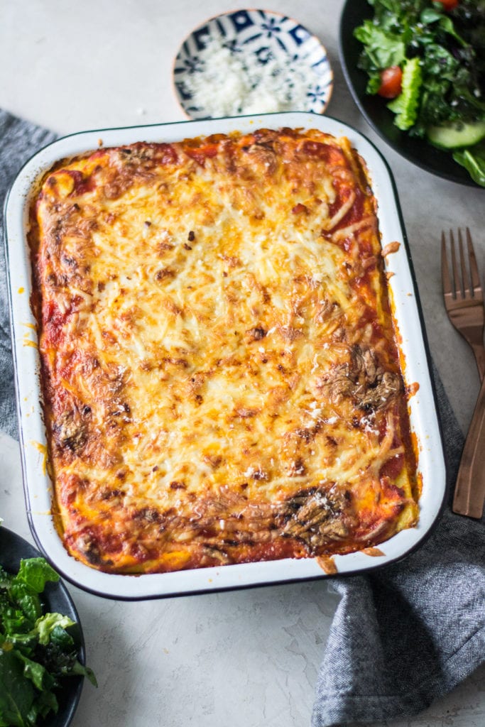 Polenta Spinach Lasagna - Sarcastic Cooking
