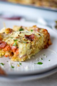 Pepperoni Pizza Strata - Sarcastic Cooking